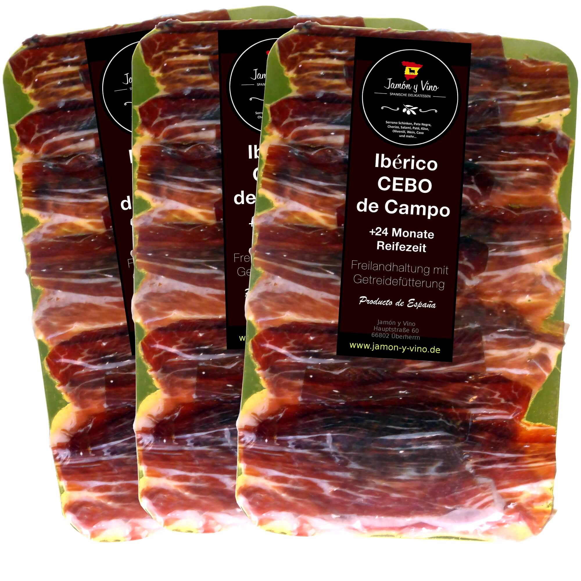 3x Jamón Ibérico Cebo de Campo | 24 Monate gereift